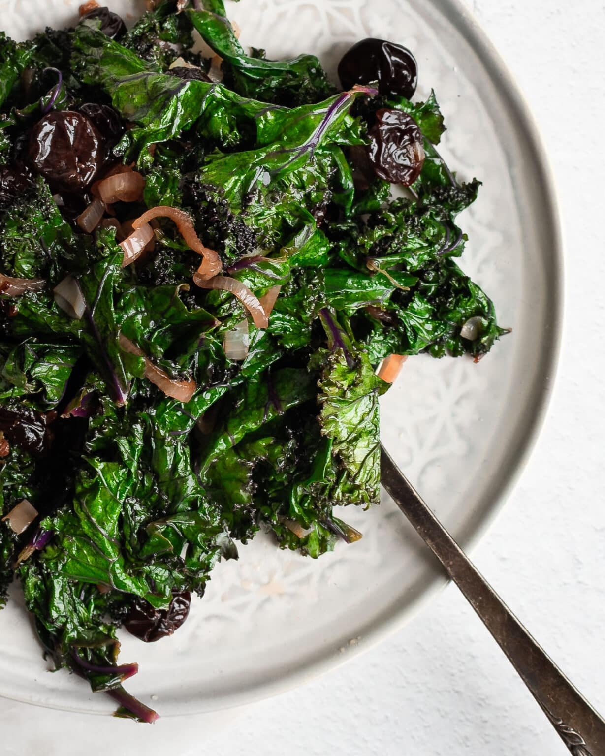 Cider-Braised Kale with Cherries - Nourished Kitchen